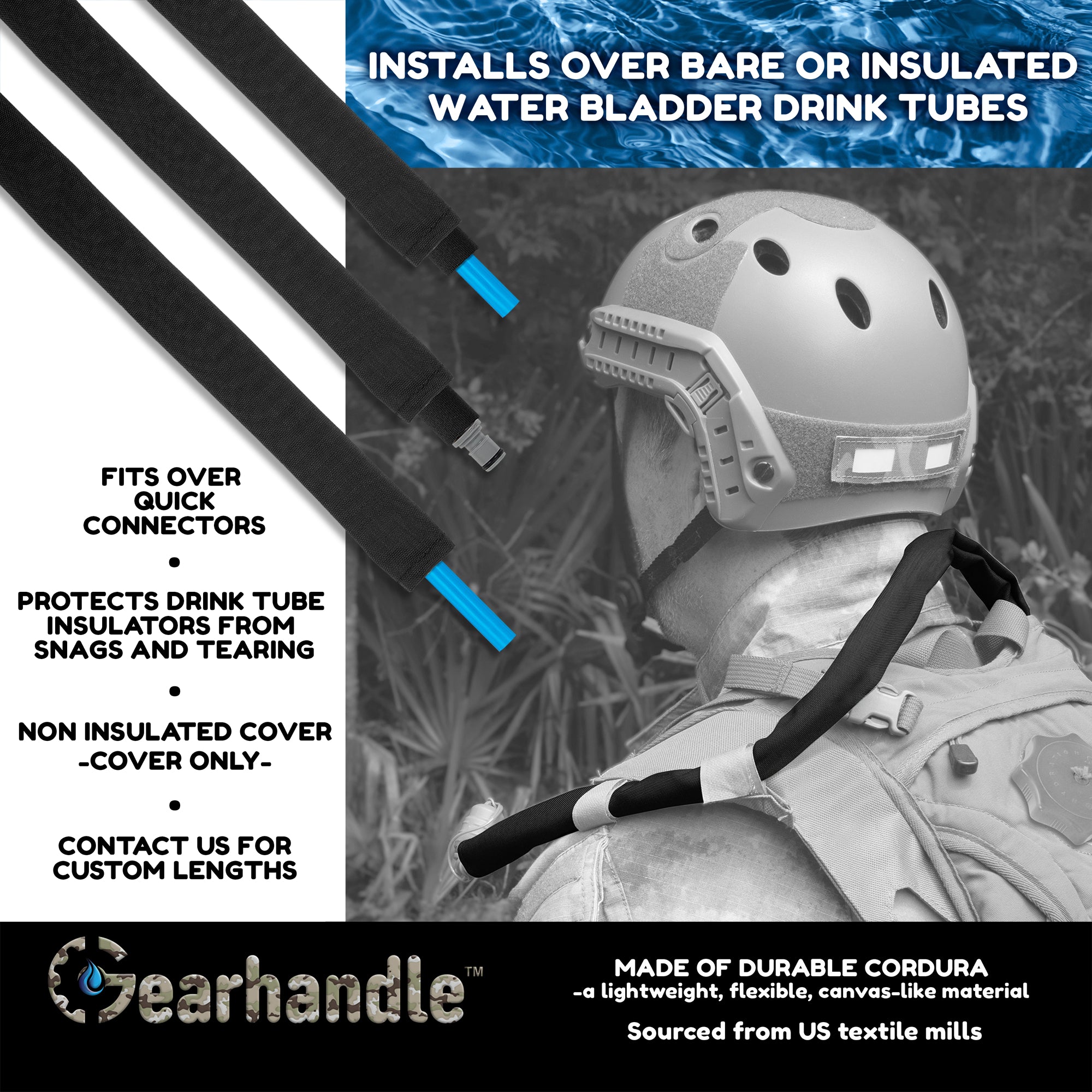 Black Non Insulated Drink Tube Sleeve | Gearhandle.com