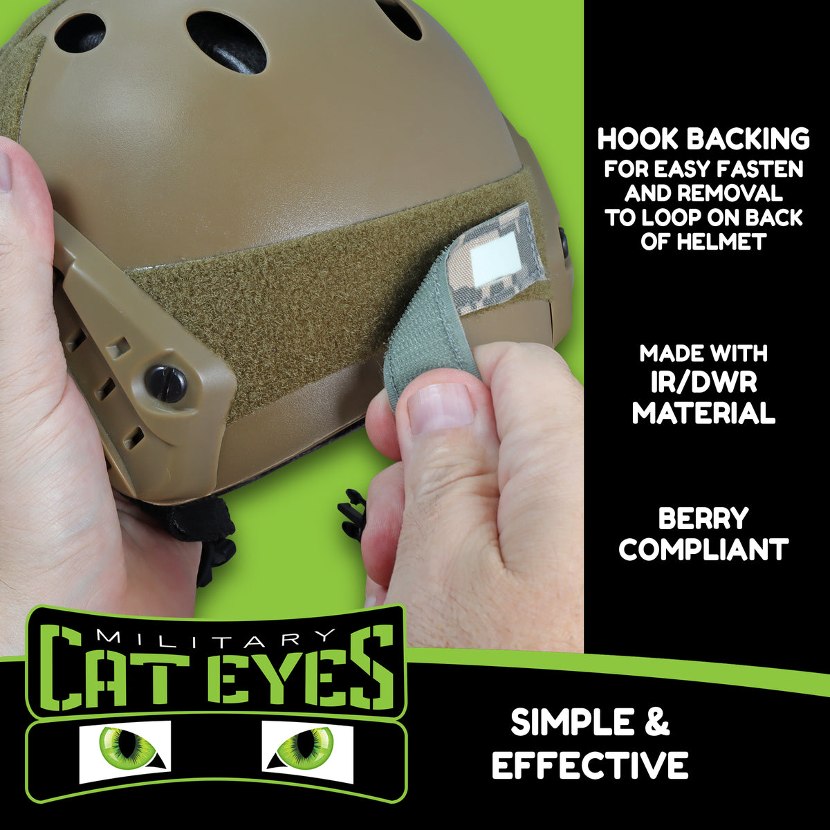 Coyote Brown Military Helmet Cat Eye Band | Gearhandle.com