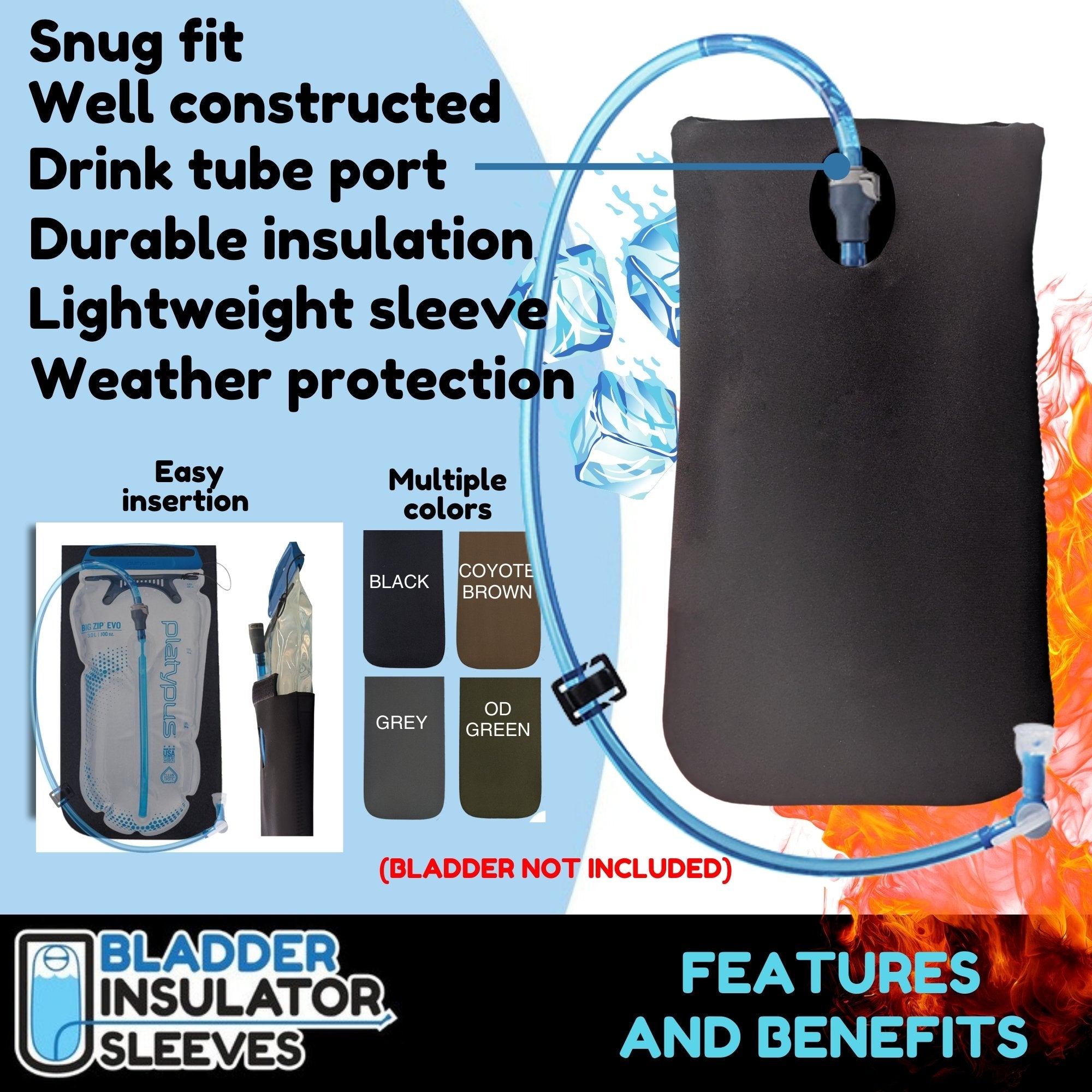 Bladder Insulators for Platypus Big Zip Hydration Water Bladder ...